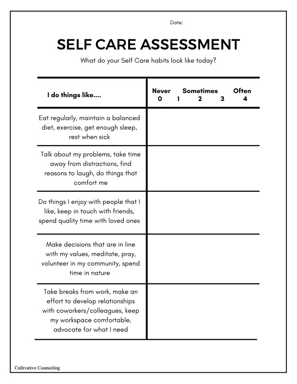 Free Worksheets – Cultivative Counseling